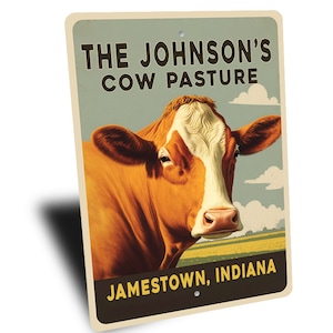 Cow Pasture Sign, Cute Farm Sign Decor, Custom Cow Sign, Cow Pasture ...