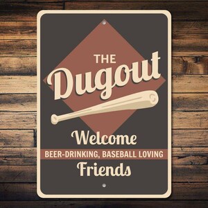 Dugout Sign, Dugout Decor, Baseball Man Cave Sign, Baseball Bat Sign ...