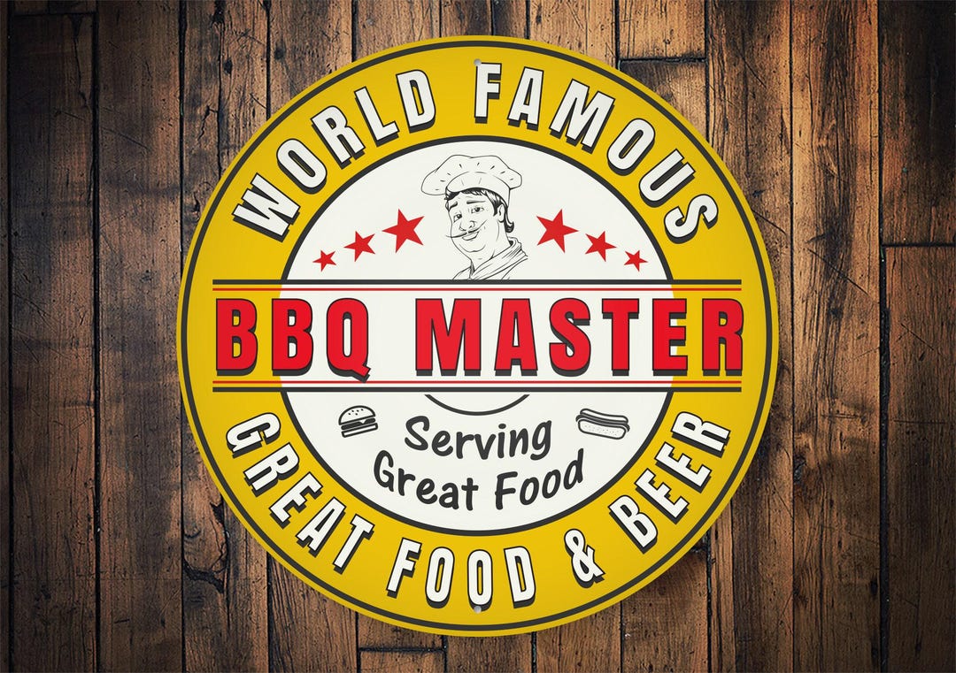 Retro BBQ Sign, BBQ Master Gift, Backyard Barbeque Sign, Grilling ...