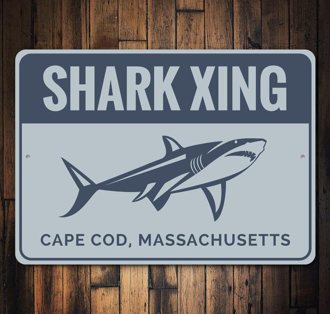 Shark Crossing Sign, Cape Cod Decor, Shark Lovers Decorations, Cape Cod ...