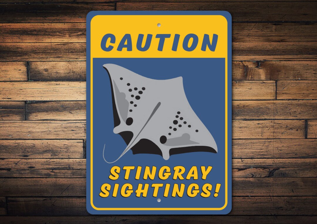 Stingray Sightings Sign, Custom Stingray Sign, Beach Warning Sign ...