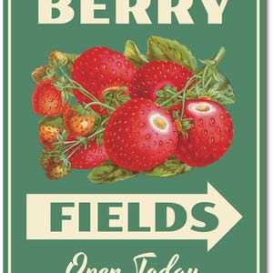 Berry Fields Sign, Berry Lover Gift, Berry Farm Decor, Strawberry Berry ...
