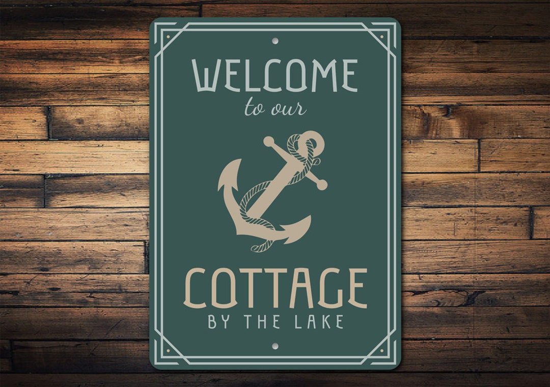 Custom Cottage Welcome Sign, Personalized Cottage Style, Cottage Decor ...
