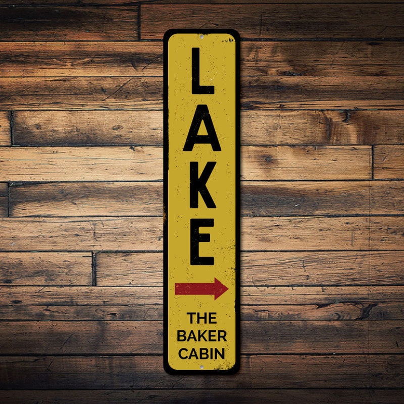 Lake Sign With Arrow - Etsy