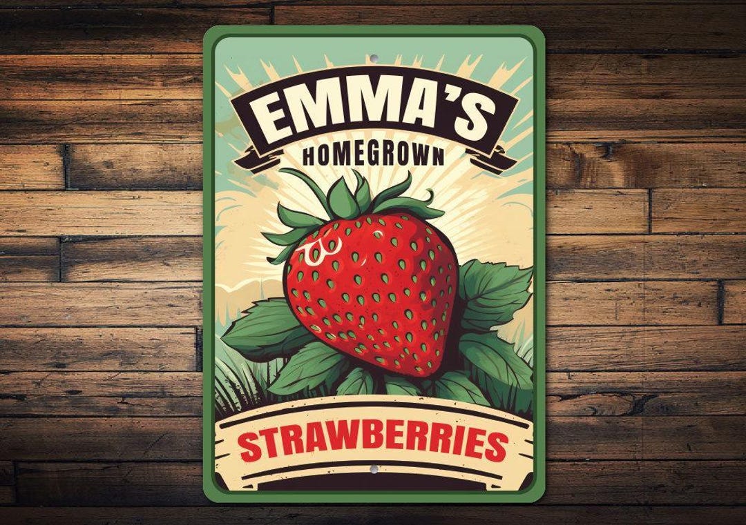 Homegrown Strawberry Sign, Strawberry Garden, Custom Garden Sign ...