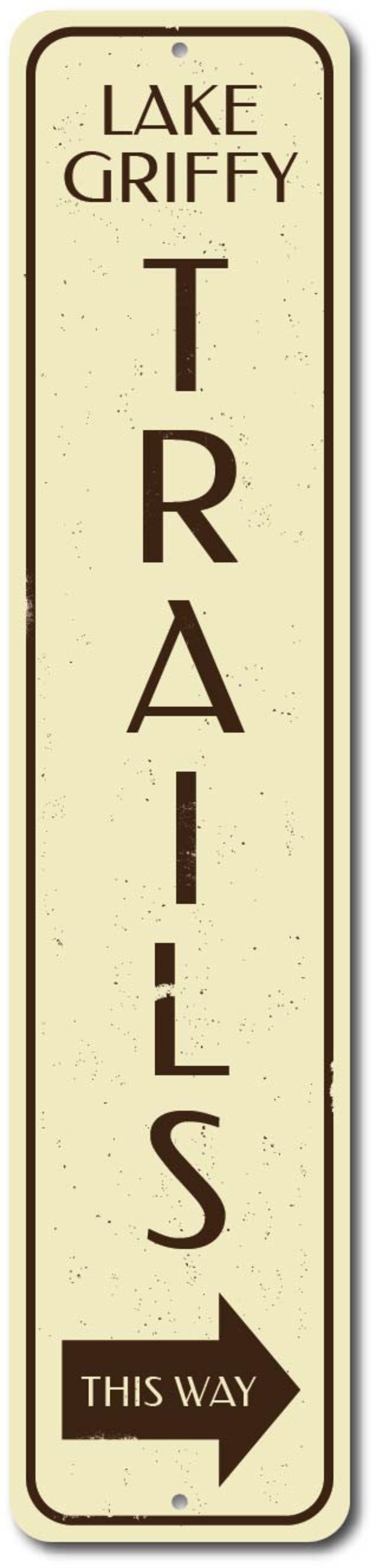 Trails This Way Sign Personalized Vertical Lake Name Sign - Etsy