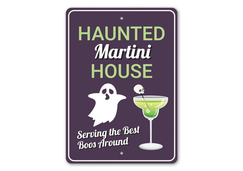 Haunted Martini Ghost House Sign Ghost Scary Decor - Etsy