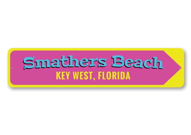 Smathers Beach Sign, Key West Beach, Smathers Sign, Beach Ocean Sign ...