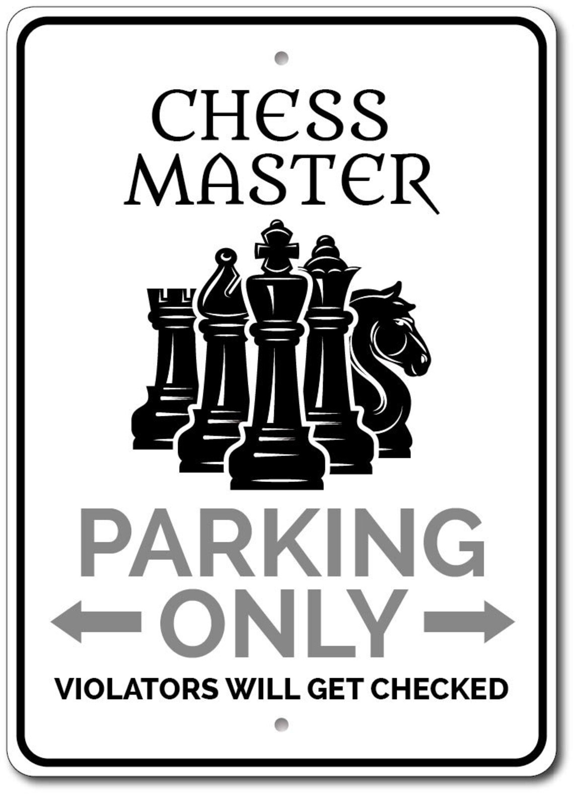 Chess Master Gift Chess Master Parking Sign Chess Lover - Etsy