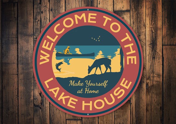 Welcome to Lake Sign Lake House Decor Lake Lovers Sign Sign | Etsy
