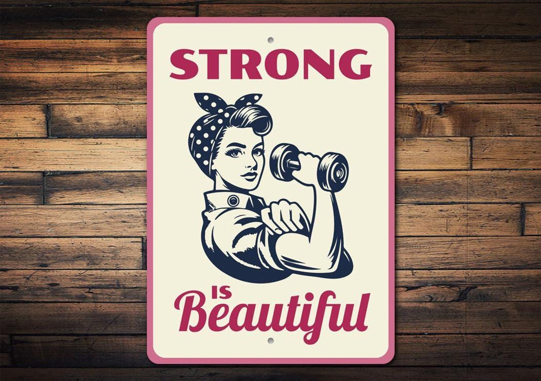 Strong is Beautiful Sign, Home Gym Wall Decor, Fitness Motivation ...