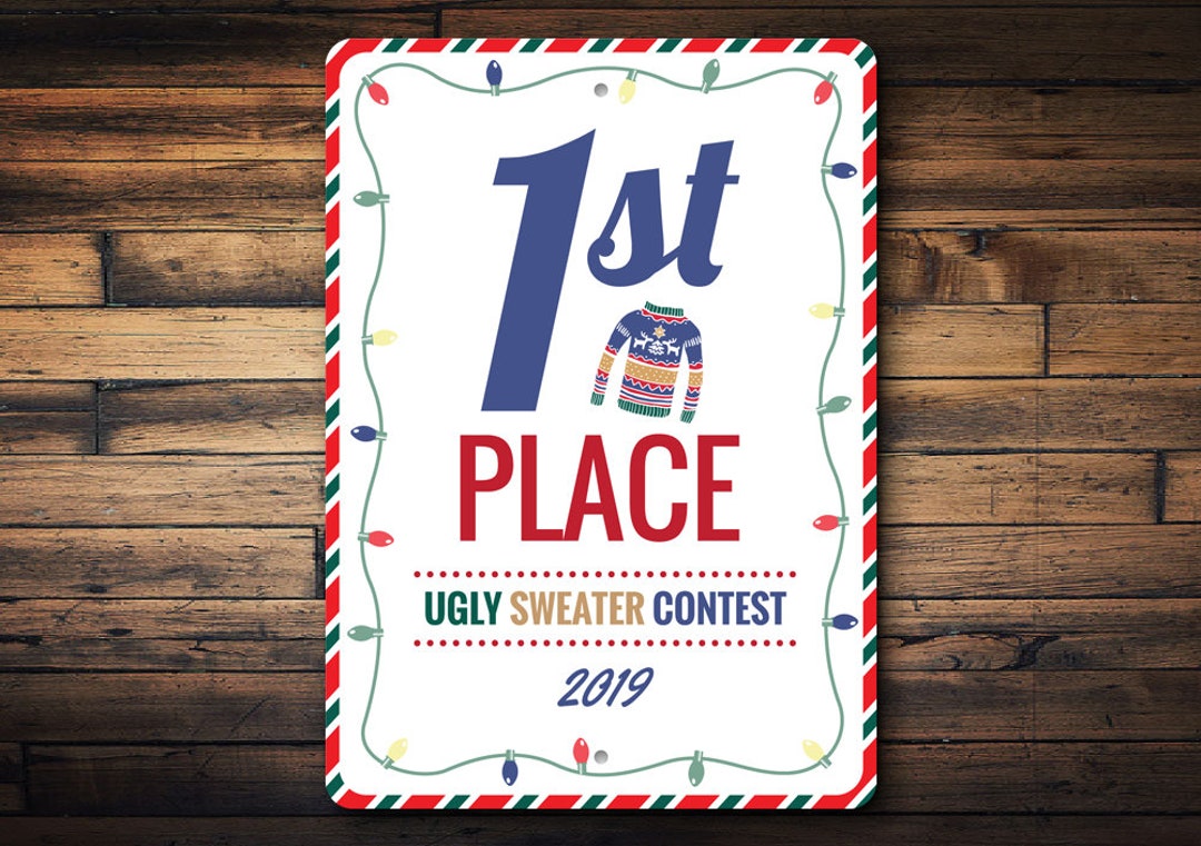 Contest Award Sign, 1st Place Award, Sweater Contest, First Place, Gift ...