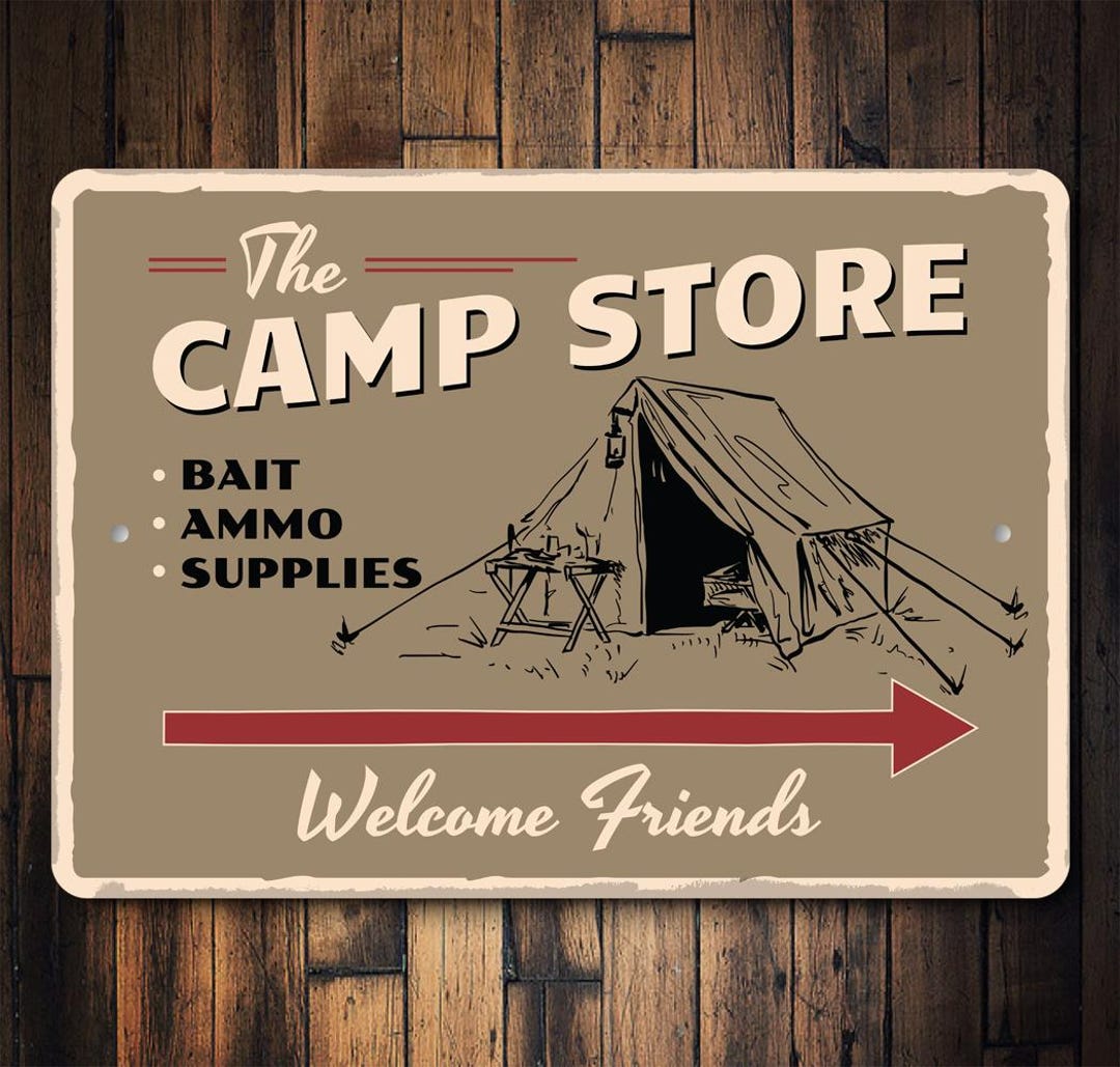 The Camp Store Sign, Camp Welcome Sign, Directional Sign, Cabin Store ...