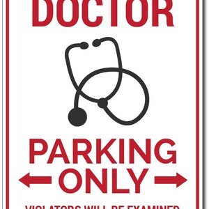 Doctor Parking Sign, Doctor Gift, Doctor Decor, Doctor Sign ...