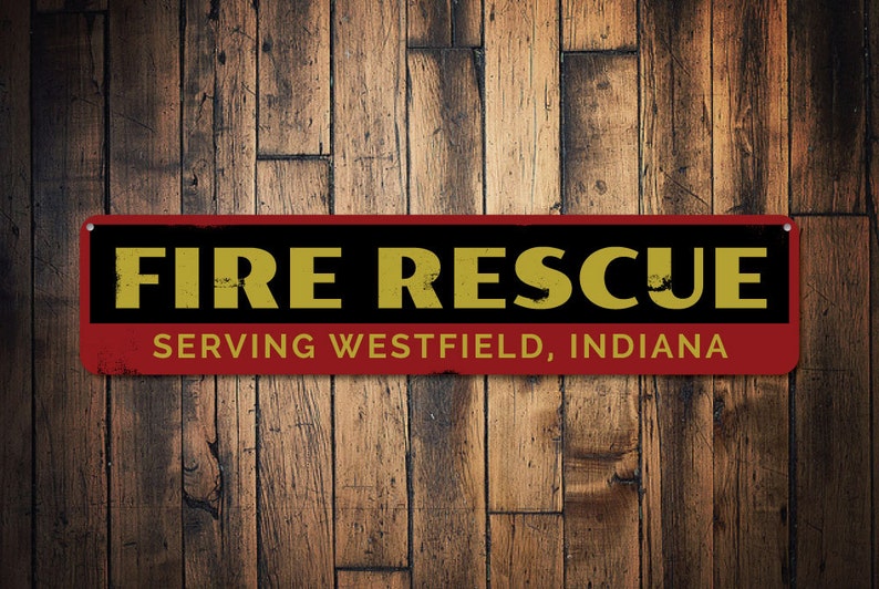 Fire Rescue Sign Personalized Serving City State Location - Etsy