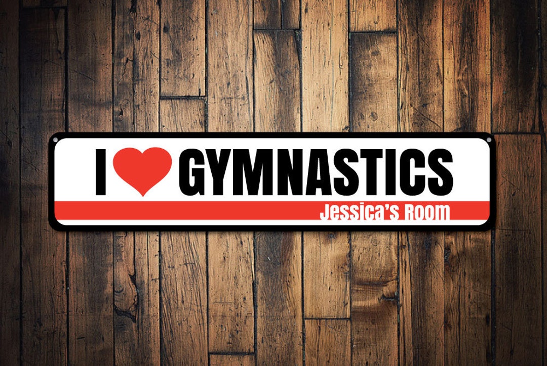 Gymnastics Sign, Personalized Kid's Room Sign, Custom Gymnast I Love ...