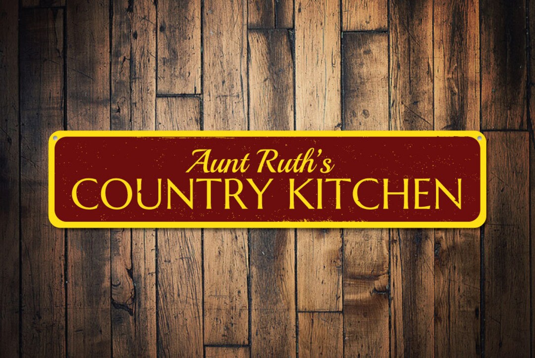 Country Kitchen Sign, Personalized Name Sign, Country Kitchen Decor ...