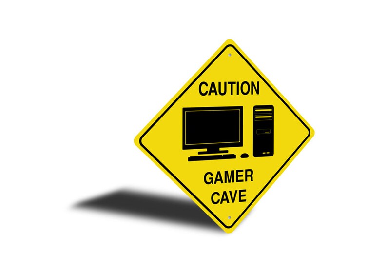 Caution Gamer Sign Gamer Cave Sign Custom Gamer Sign Gamer - Etsy