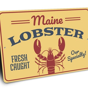 Maine Lobster Sign, Fresh Lobster Sign, Lobster Decor, Maine Sign Decor ...