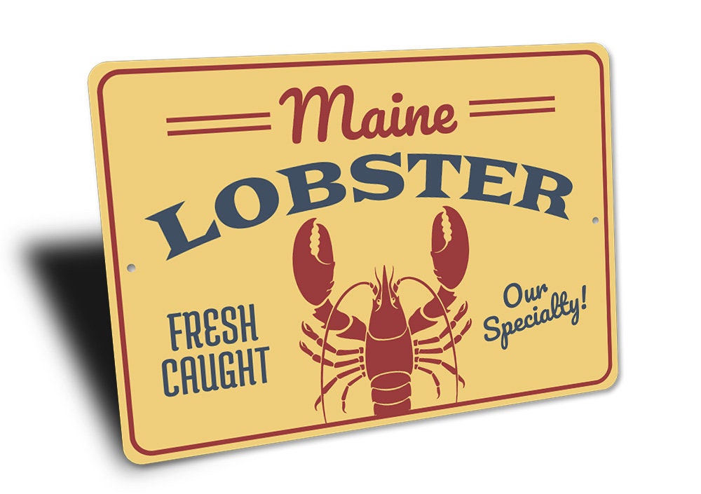 Maine Lobster Sign Fresh Lobster Sign Lobster Decor Maine - Etsy
