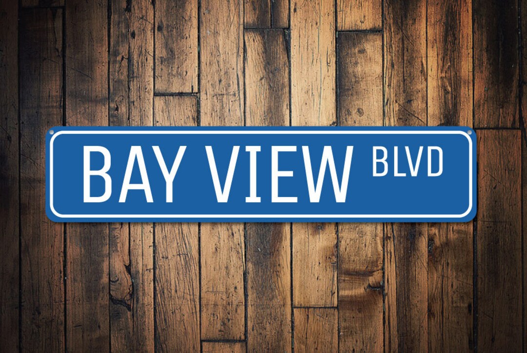 Bay View Blvd Sign, Custom Beach Street Sign, Ocean Lover Gift, Beach ...