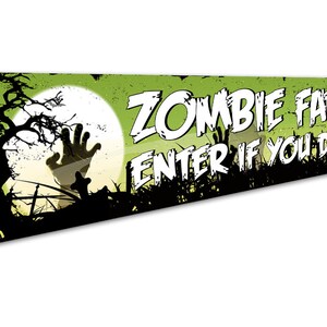 Zombie Farm Sign, Haunted Zombie Sign, Zombie Decor, Scary Sign ...