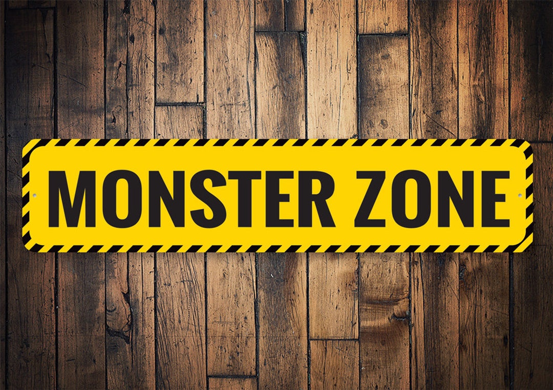 Monster Zone Sign, Kids Monster Room, Halloween Decor, Playroom ...