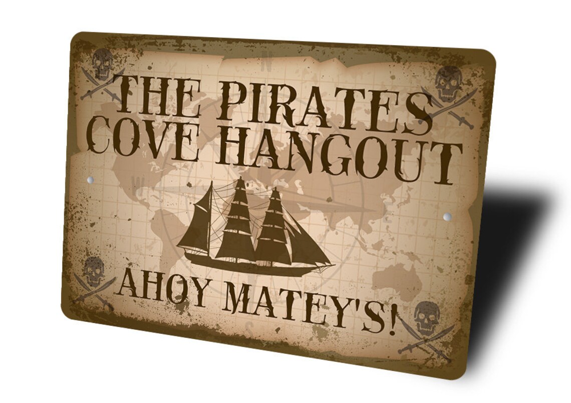 Pirates Cove Hangout Sign Pirates Hangout Pirate Lover Sign | Etsy UK