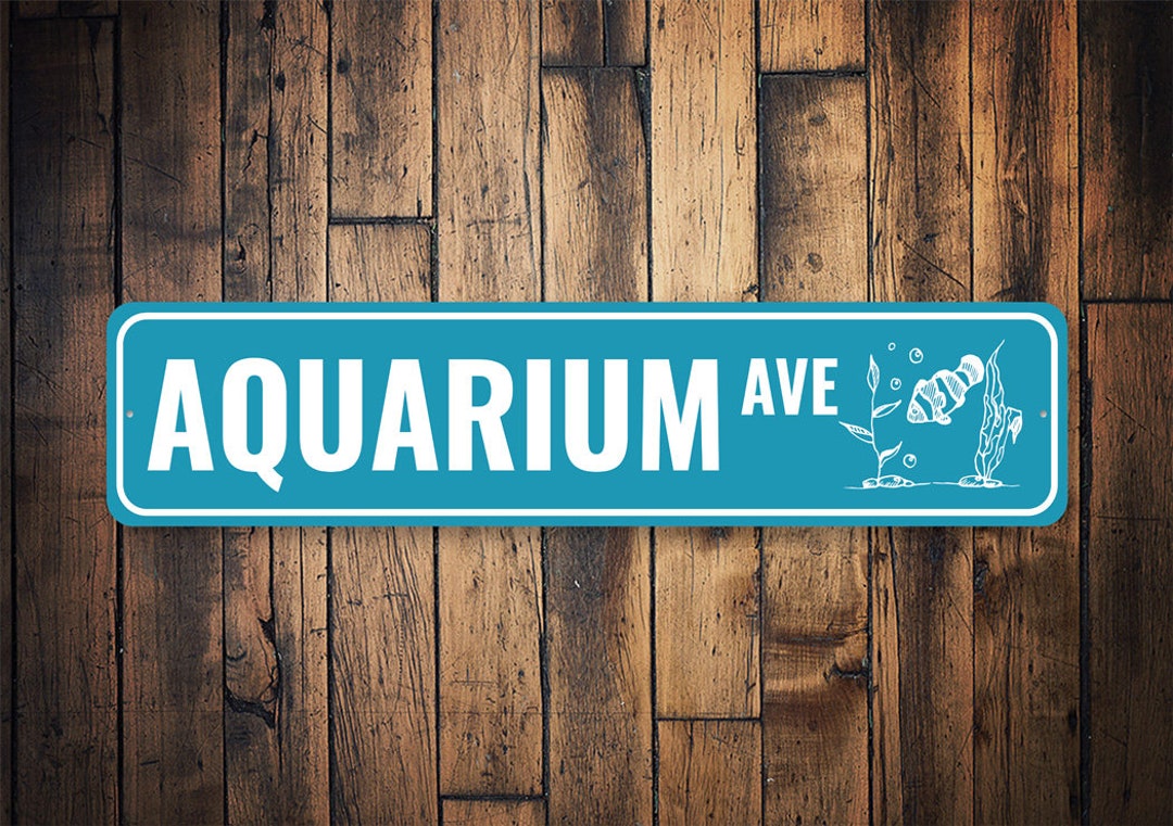 Aquarium Avenue Sign, Custom Aquarium Sign, Aquarium Decor ...