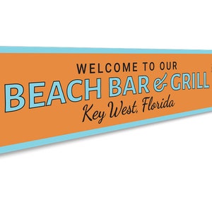 Beach Bar & Grill, Key West Florida, Palm Tree Sign, Beach Ocean Sign ...