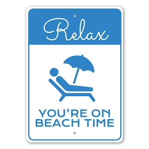 Relax You're on Beach Time Sign, Beach House Decor, Beach Relax Sign ...