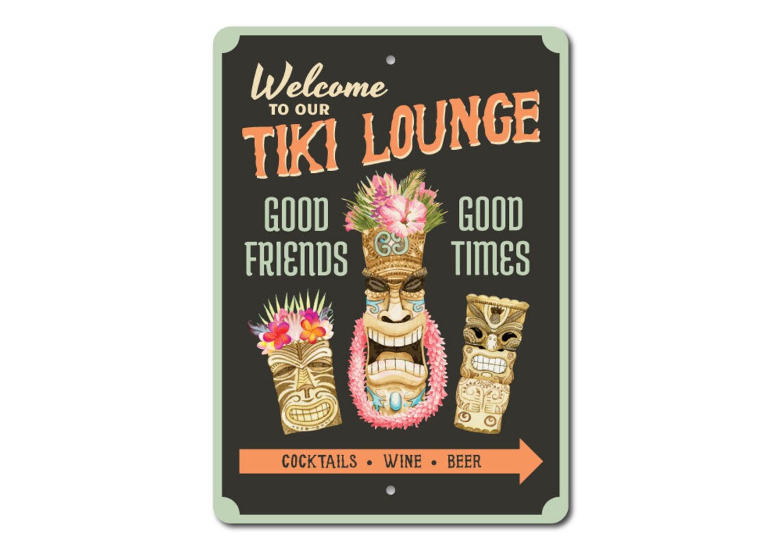 Tiki Lounge Sign Tiki Men Decor Tiki Statues Sign Tiki Bar - Etsy