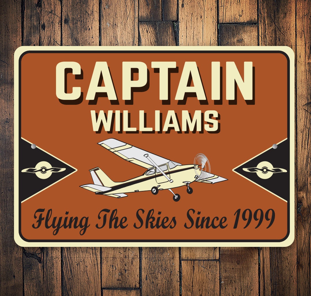 Custom Pilot Sign, Airplane Captain, Flight Captain, Custom Hangars ...