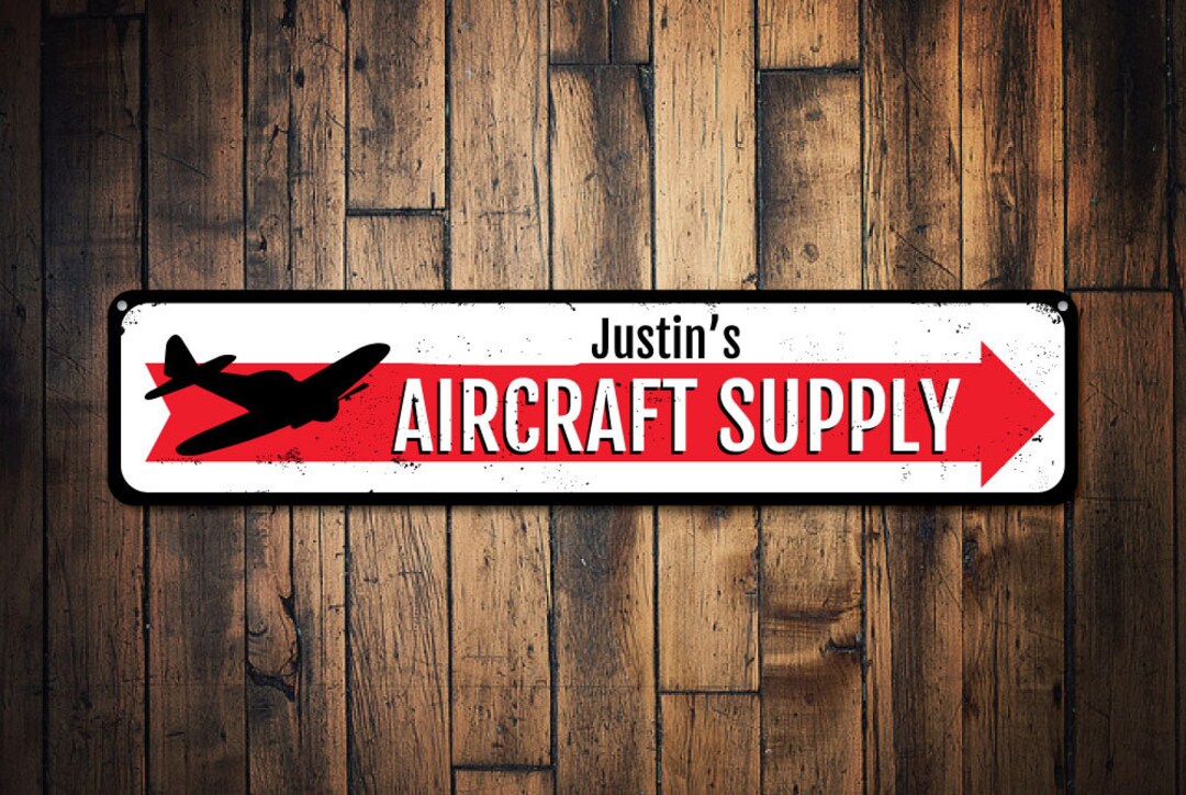 Aircraft Supply Sign, Personalized Directional Arrow Sign, Custom ...