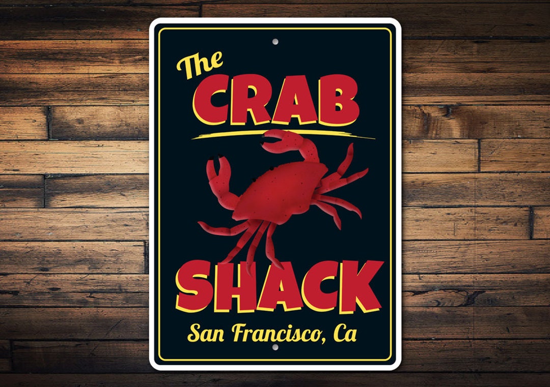 Crab Shack Sign, Coastal Kitchen Sign, Beach House Sign, Seafood ...