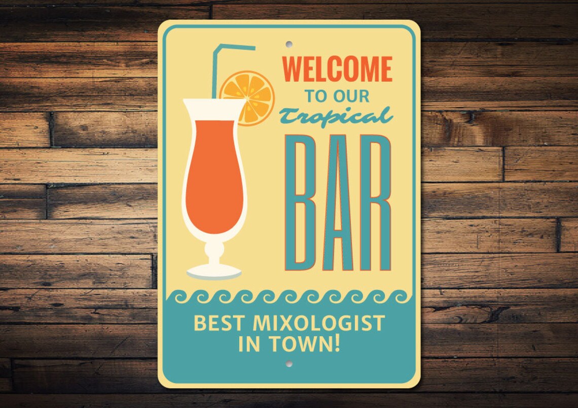 Tropical Bar Decor Welcome Bar Sign Tropical Bar Sign - Etsy