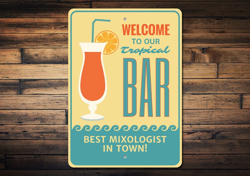 Tropical Bar Decor Welcome Bar Sign Tropical Bar Sign - Etsy