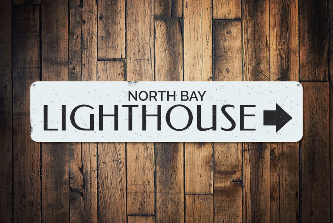 Lighthouse Arrow Sign, Personalized Beach House Sign, Custom Lighthouse ...