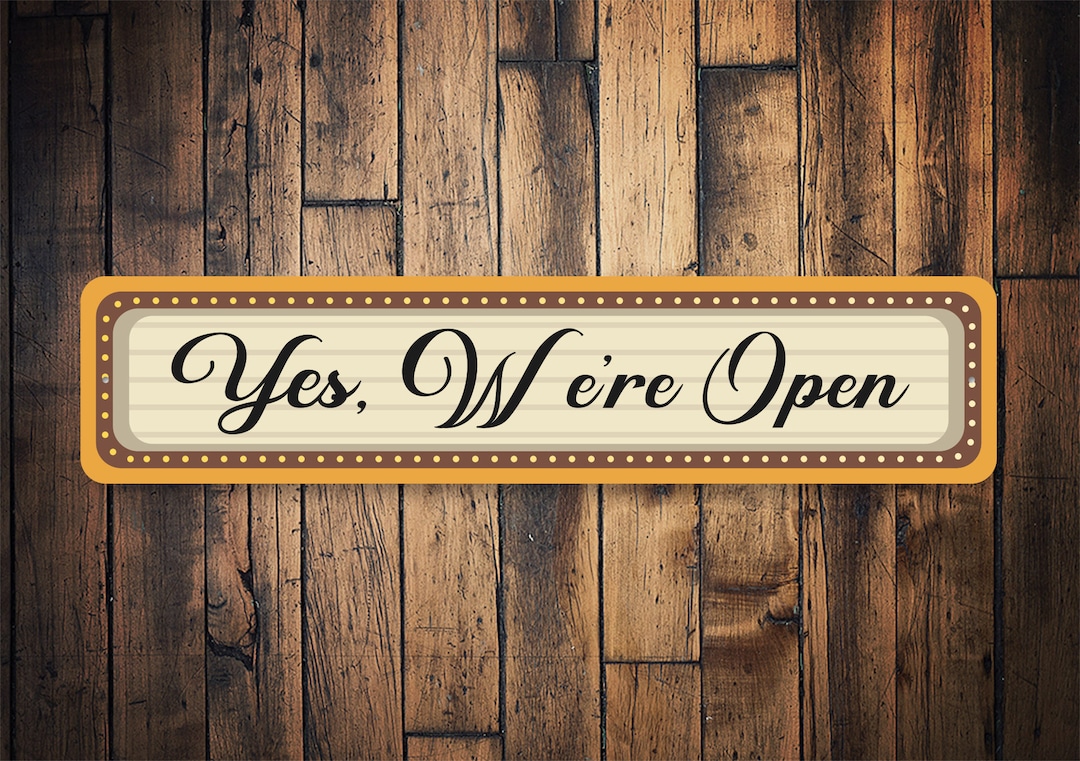 Yes We're Open Sign, Retro Open Sign, Retro Wall Gift, We Are Open ...
