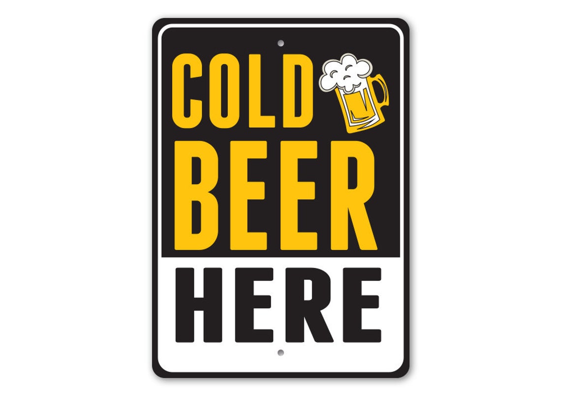 Cold Beer Here Sign Cold Beer Sign Dads Beer Cave Beer | Etsy