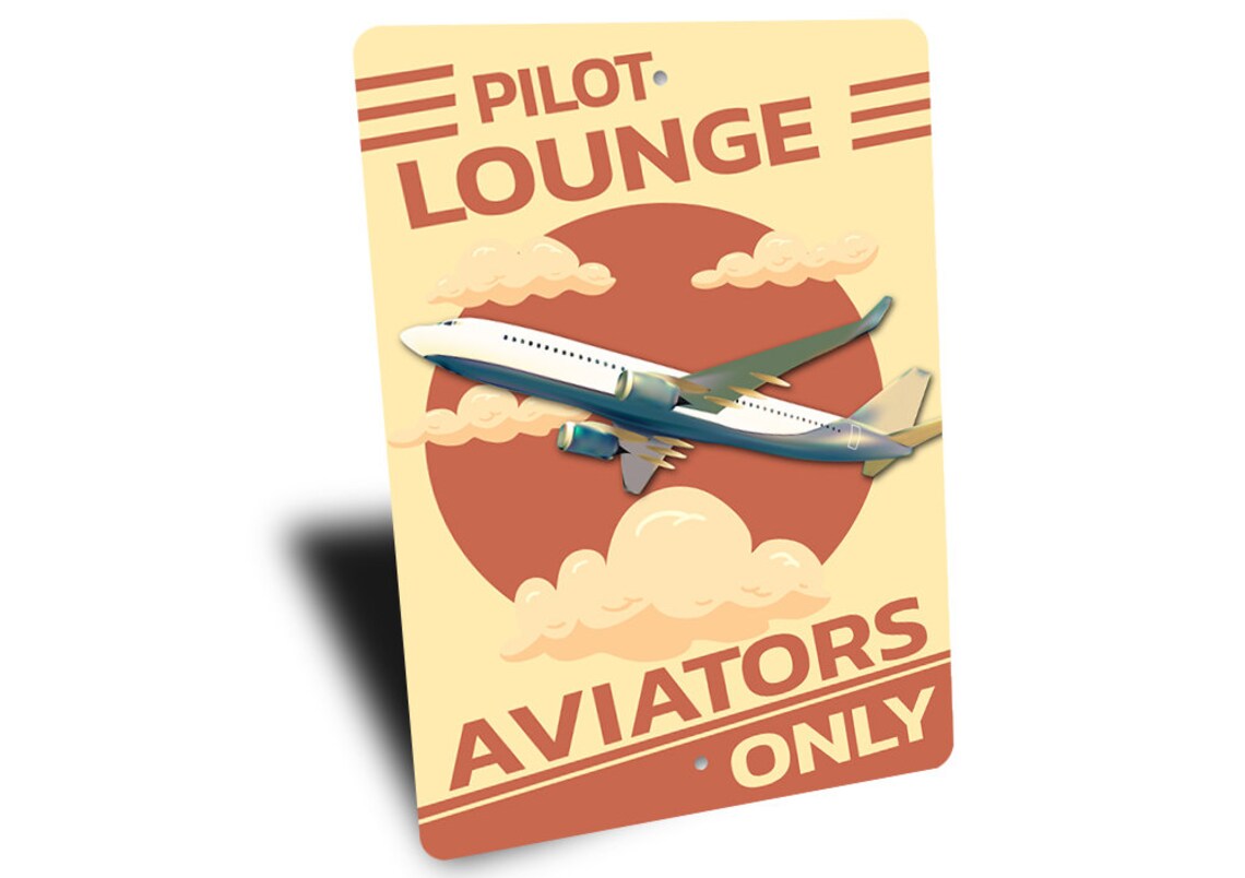 Pilot Lounge Sign Custom Pilot Sign Aviators Only Gift - Etsy