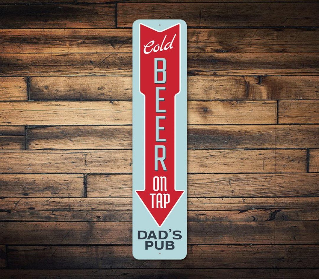 Cold Beer on Tap Sign, Beer Tap Decor, Dads Bar Sign, Beer Lover Decor ...