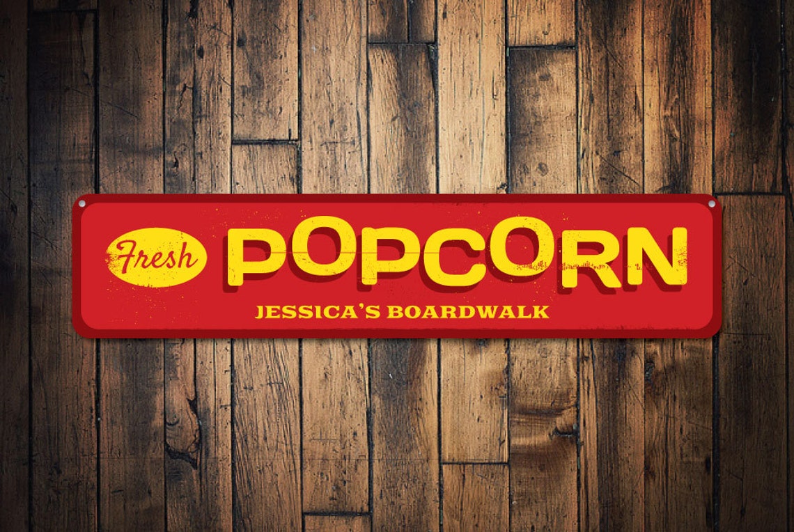 Fresh Popcorn Sign Personalized Boardwalk Name Sign Custom - Etsy