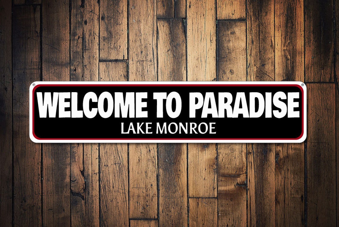 Welcome Lake Sign, Personalized Welcome to Paradise Sign, Lake House ...