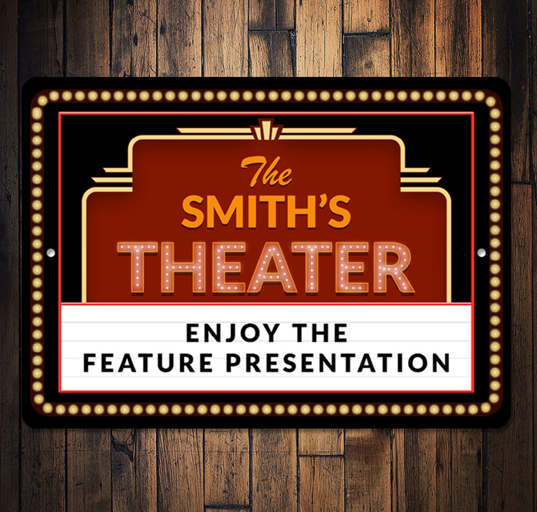 Family Theater Room Sign, Sign for Home Theater, Custom Theater Sign ...
