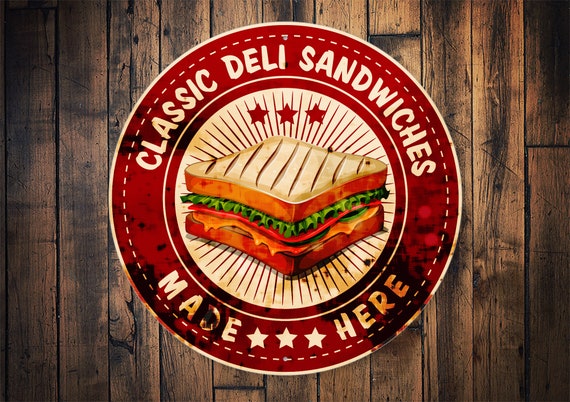Classic Deli Sandwich Sign Kitchen Sign Food Lovers - Etsy