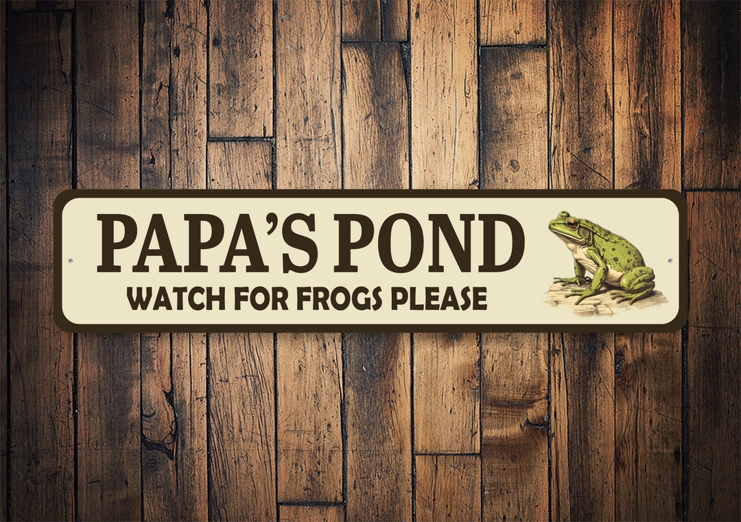 Frog Pong Sign, Family Pond Sign, Custom Pond Sign, Frog Pond Decor ...
