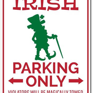 Irish Gift, Irish Parking Sign, Irish Decor, Irish Sign, Leprechaun ...