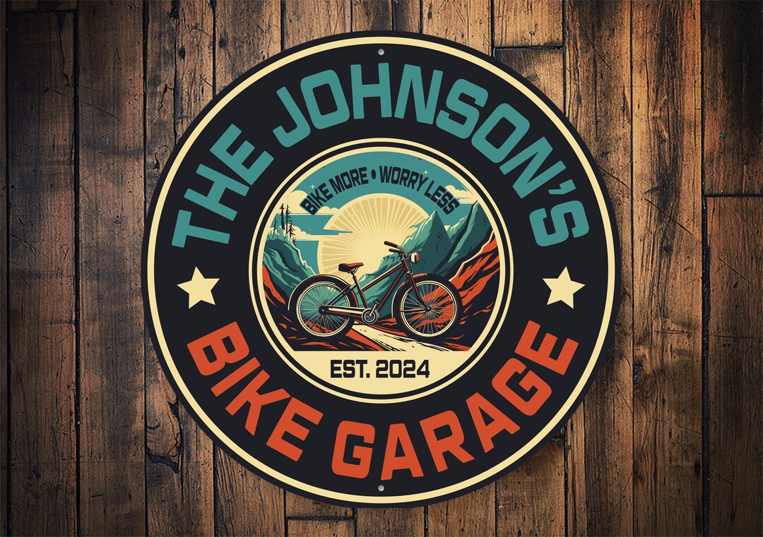 Retro Bike Garage Sign, Bike Garage, Custom Bike Sign, Bike Sign, Bike ...