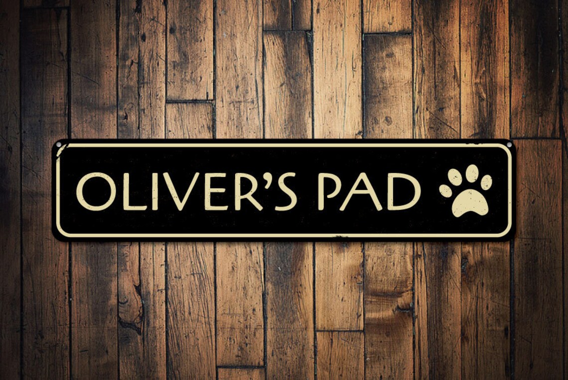 Pet Pad Sign, Custom Paw Print Sign, Personalized Sign for Cat Dog, Pet ...